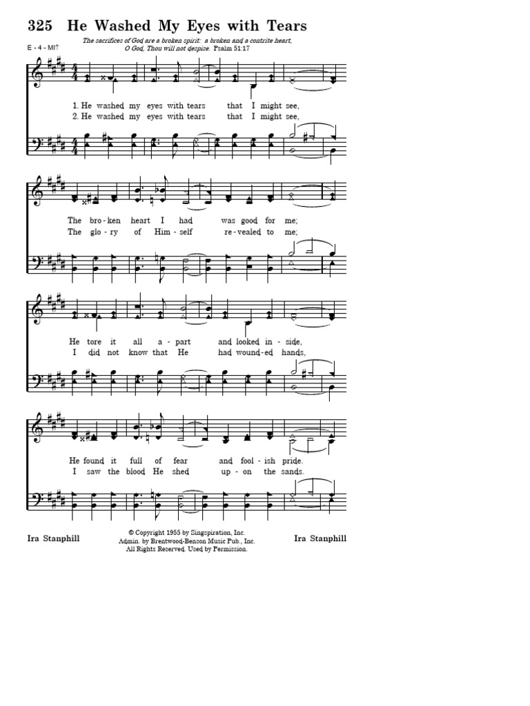 He Washed My Eyes with Tears | PDF