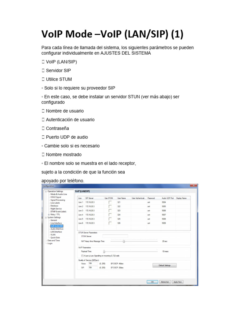 Configuración de VoIP y VLAN | PDF | Voz sobre IP | Calidad de servicio
