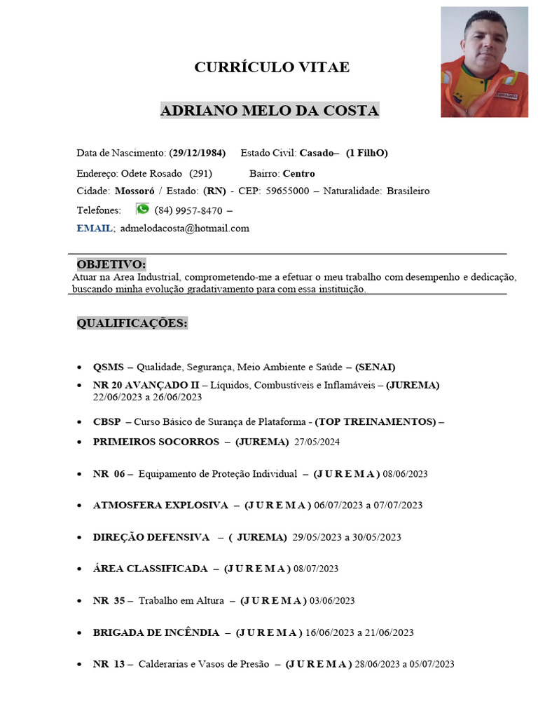 Curriculo Adriano Atualizado | PDF