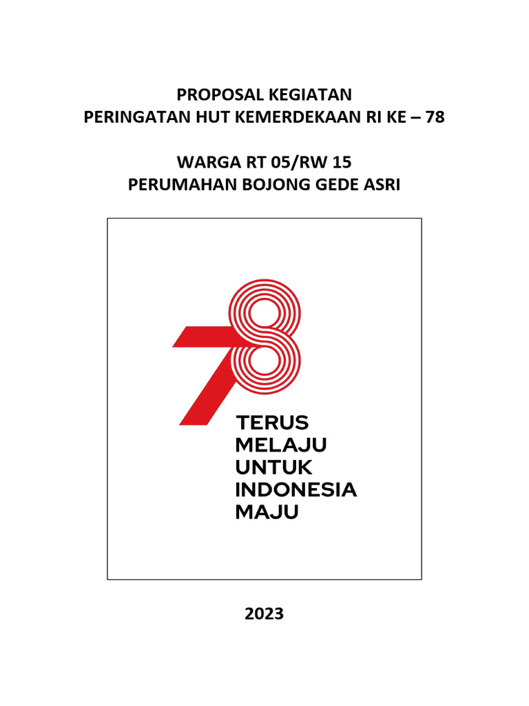 Proposal HUT RI 78 RT 05 | PDF