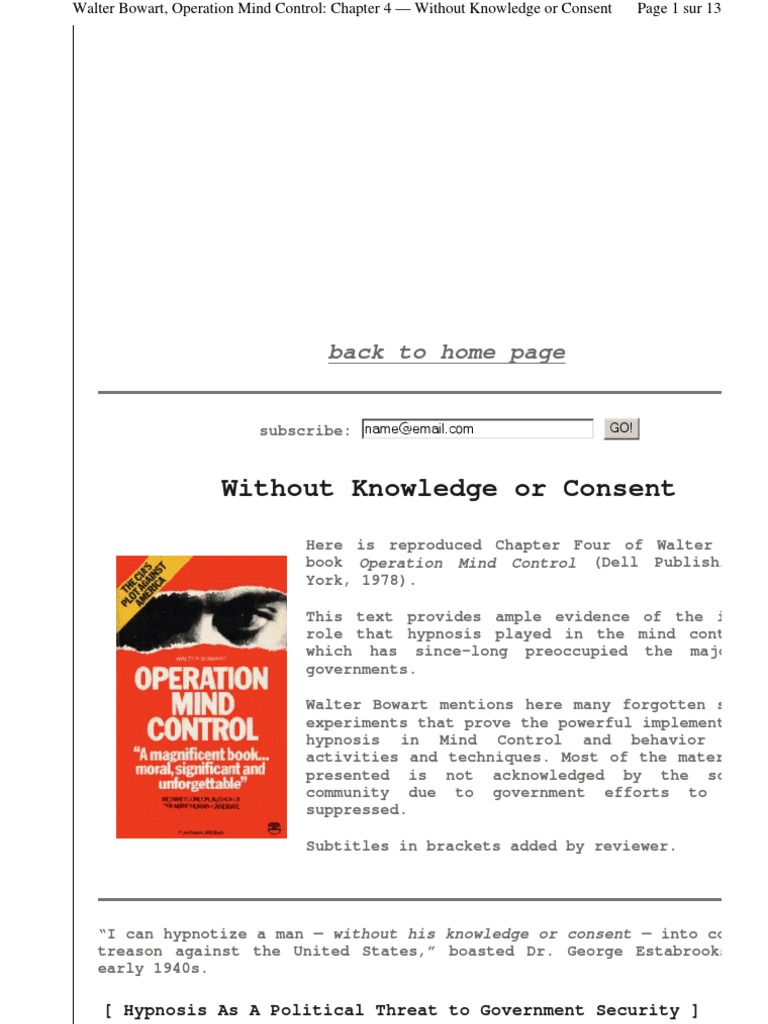 Operation Mind Control | PDF | Hypnosis | Trance