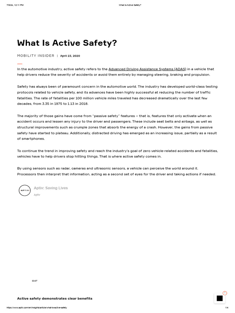 What Is Active Safety | PDF | Traffic Collision | Vehicles
