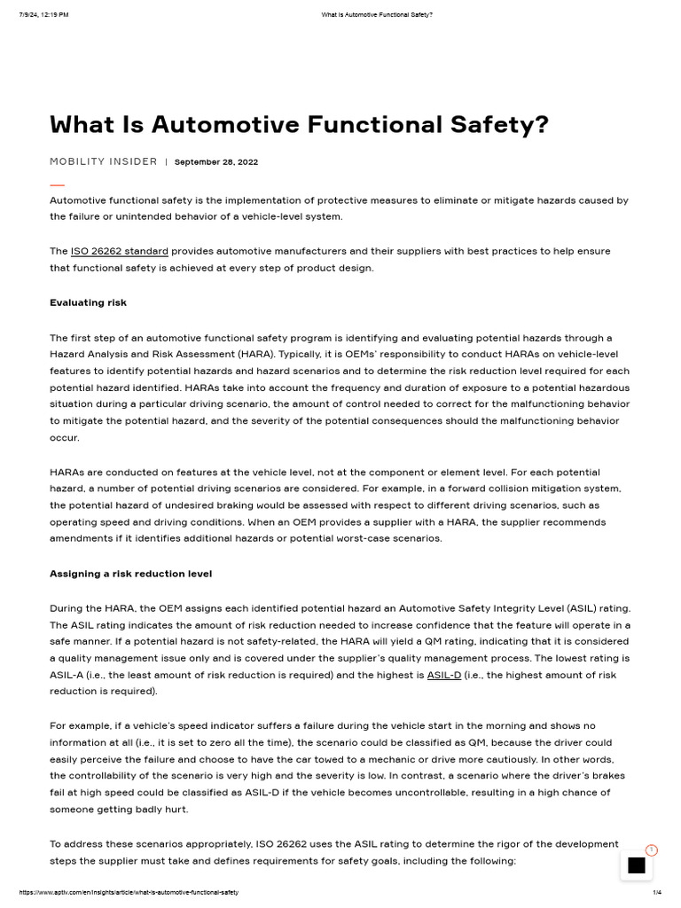 What Is Automotive Functional Safety | PDF | Safety