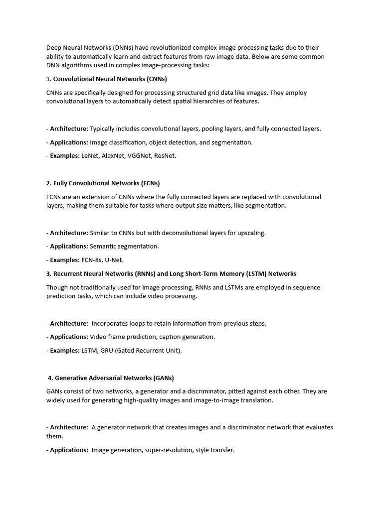 DNN Algorithms for Image Processing | PDF | Field Programmable Gate Array | Deep Learning