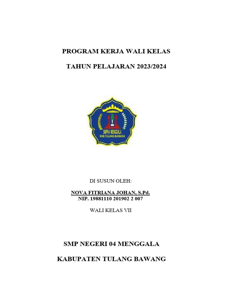 Program Kerja Wali Kelas 7 | PDF
