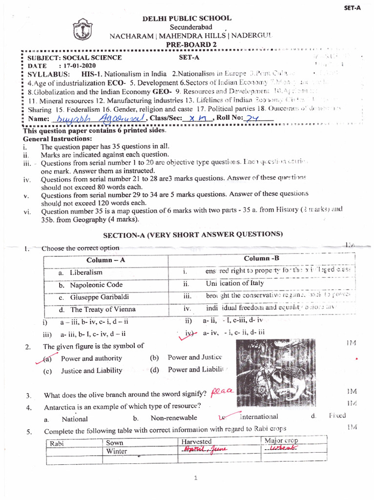 Pre Board Extra Paper | PDF