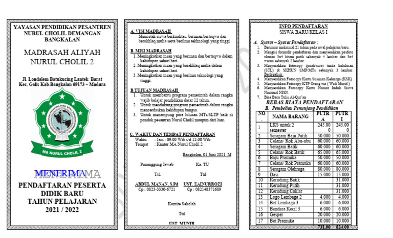 Brosur MA NC 2 2021-2022 | PDF