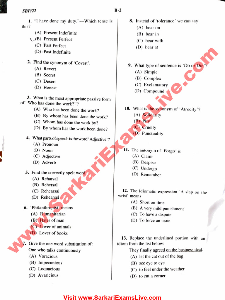 WBCS 2022 Preliminary Question Paper PDF | PDF