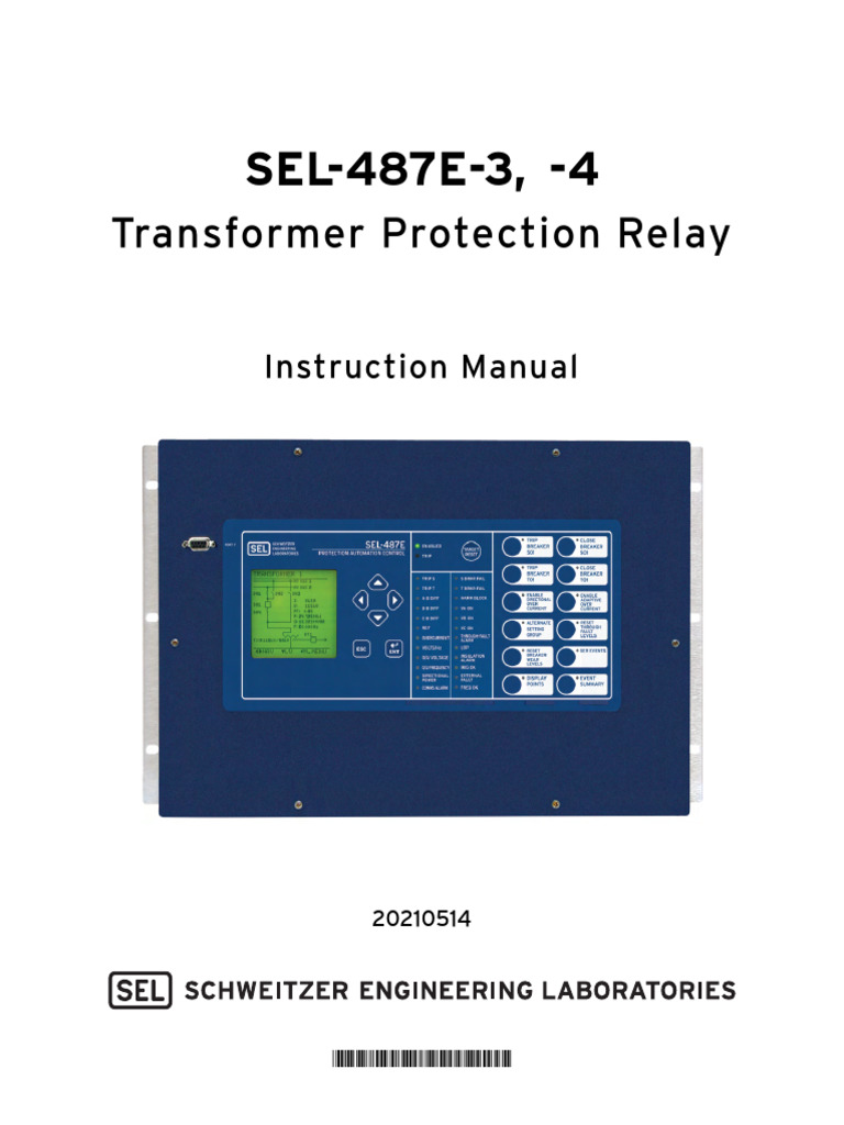 SEL-487E-3, - 4: Transformer Protection Relay | PDF | Relay ...