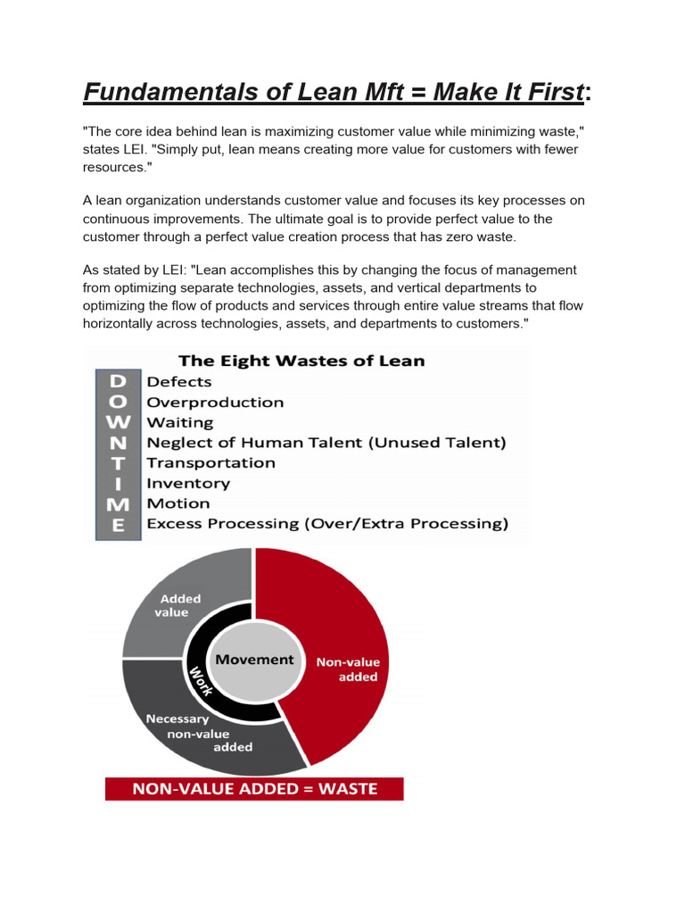 Five Principles of Lean Manufacturing With One Case Study | PDF | Lean ...