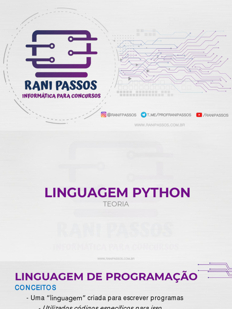 Linguagem Python - Completo | PDF | Linguagem de programação | Python ...