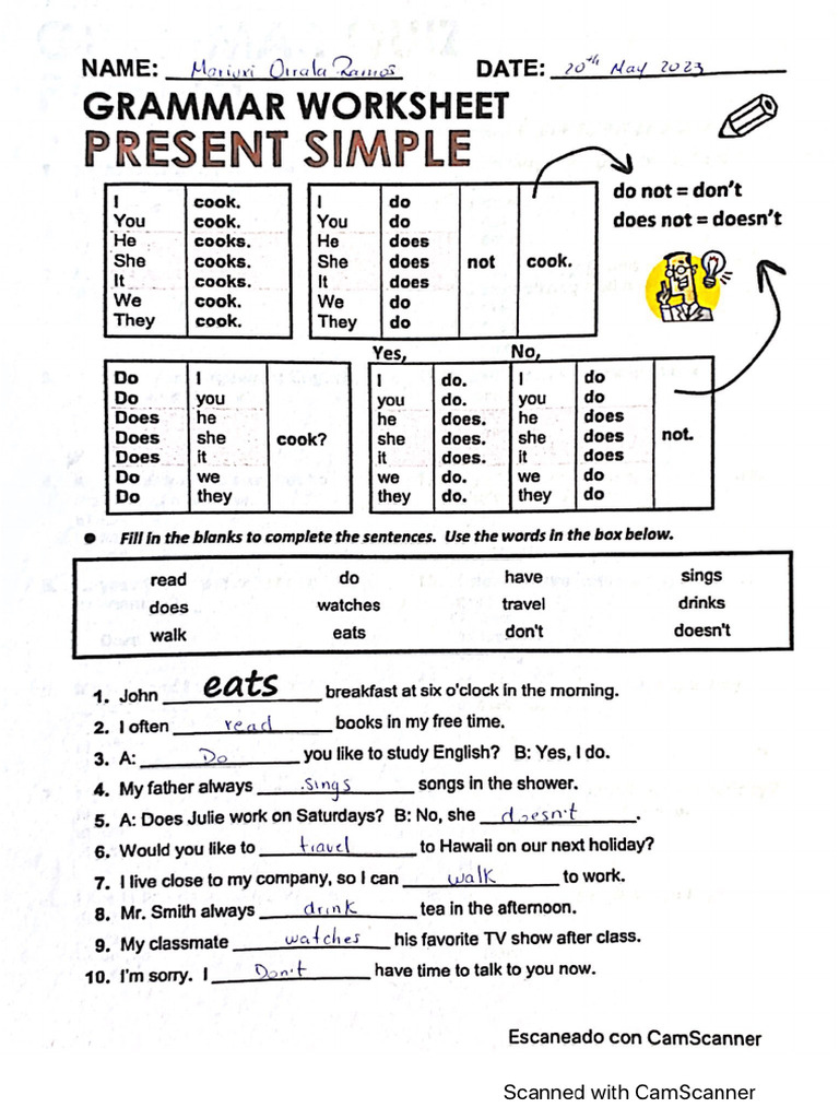 PRESENT SIMPLE-2 | PDF