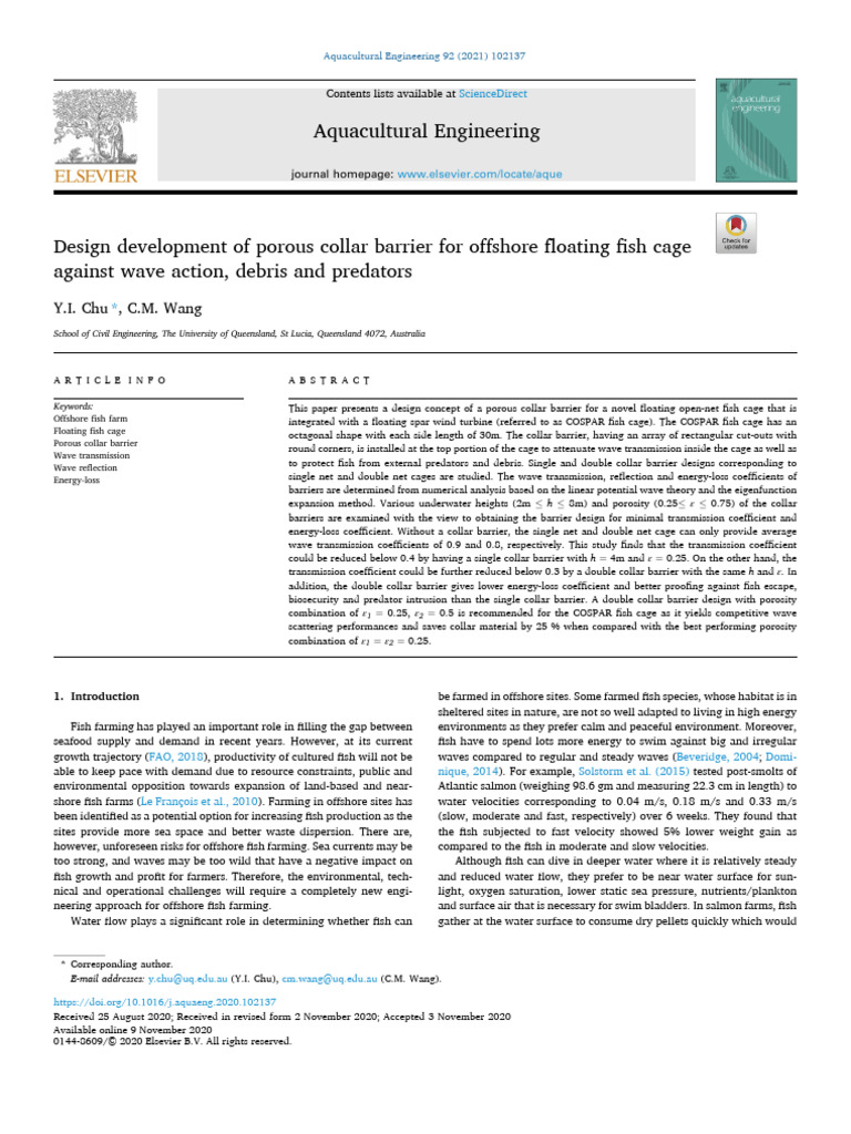 Design Development of Porous Collar Barrier For Offshore FL - 2021 ...
