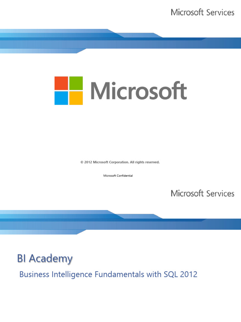 01.BI Fundamentals SQL2012 - v03 | PDF | Data Warehouse | Business Intelligence