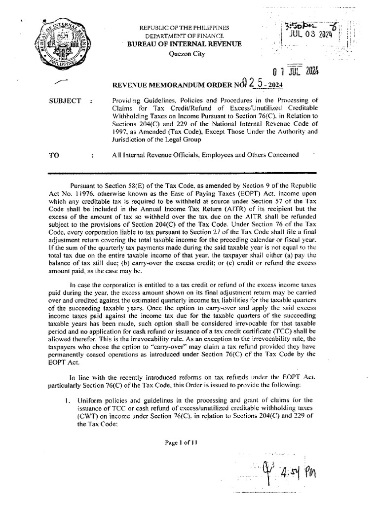 RMO No. 25-2024 | PDF