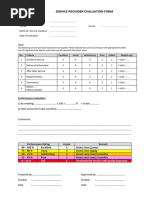 LO-F06 External Provider Evaluation Form | PDF | Evaluation | Business