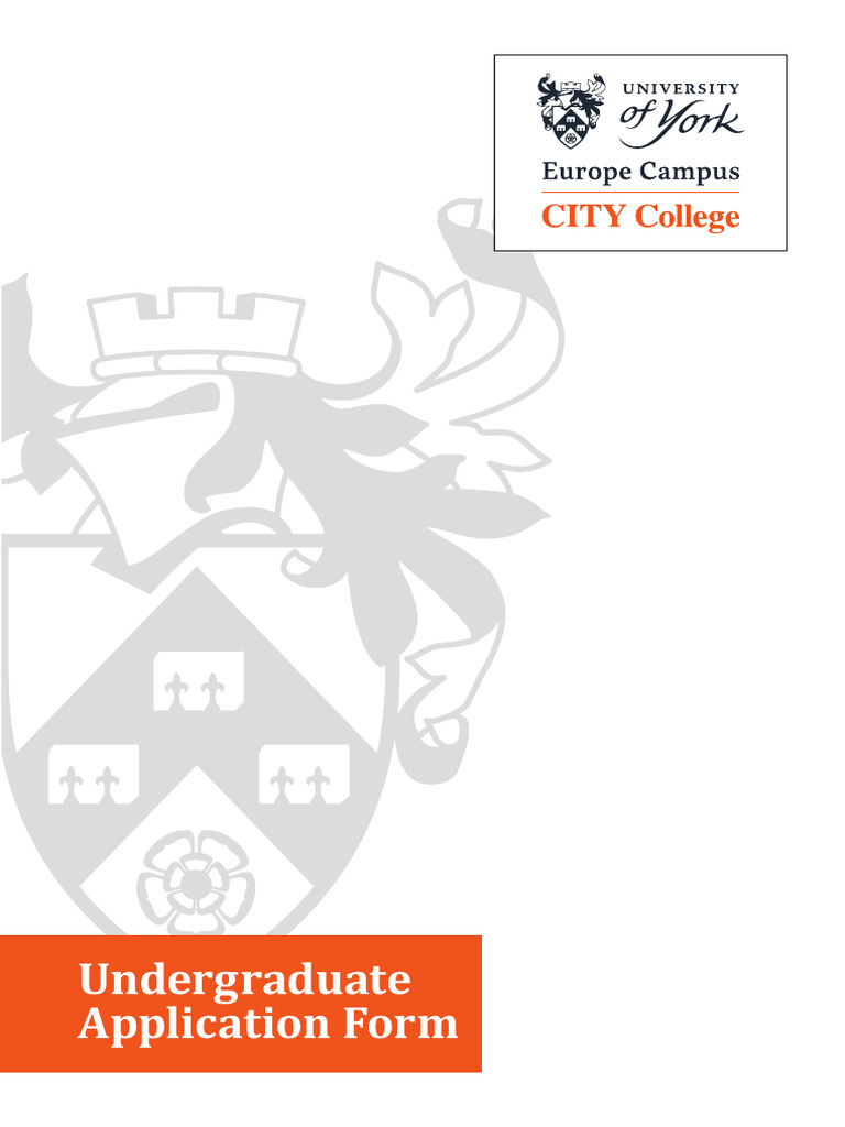 Undergraduate Application Form | PDF | University And College Admission