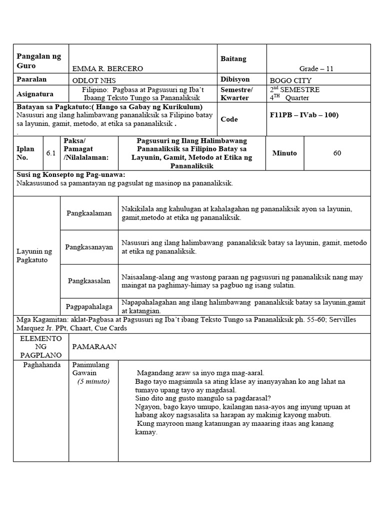 DLP-MGA LAYUNIN (COT-4) Final | PDF