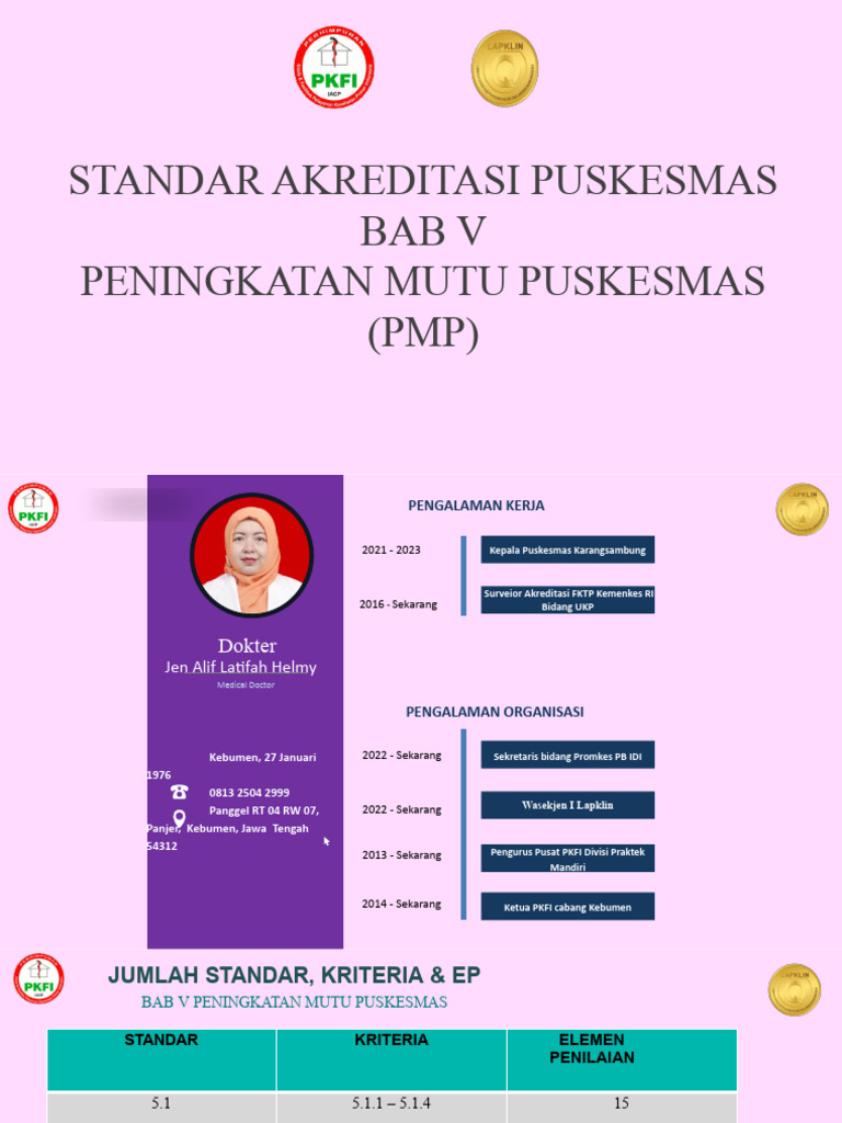 BAB V Standar Akreditasi Puskesmas Jenty | PDF