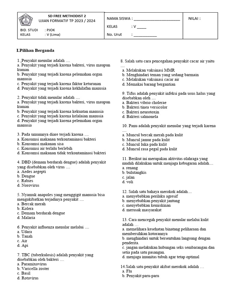 Soal Pjok KLS 5 | PDF