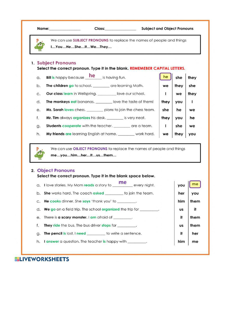 Subject and Object Pronouns 1 | PDF
