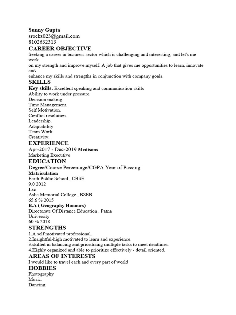 Sunny Gupta | PDF | Career & Growth | Business