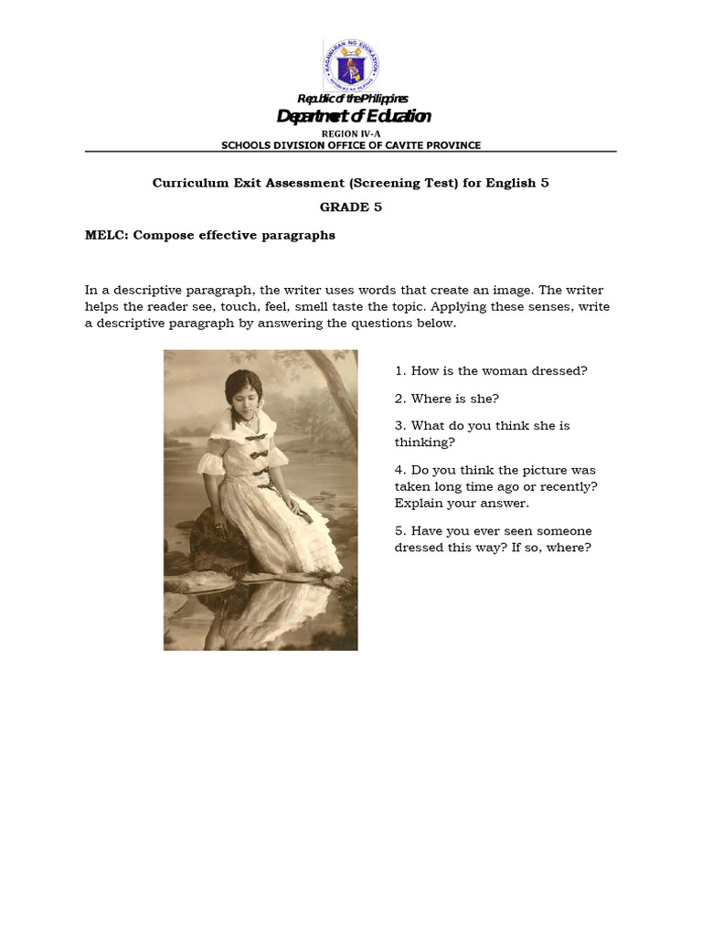 Exit Assessment Writing Grade 5 | PDF