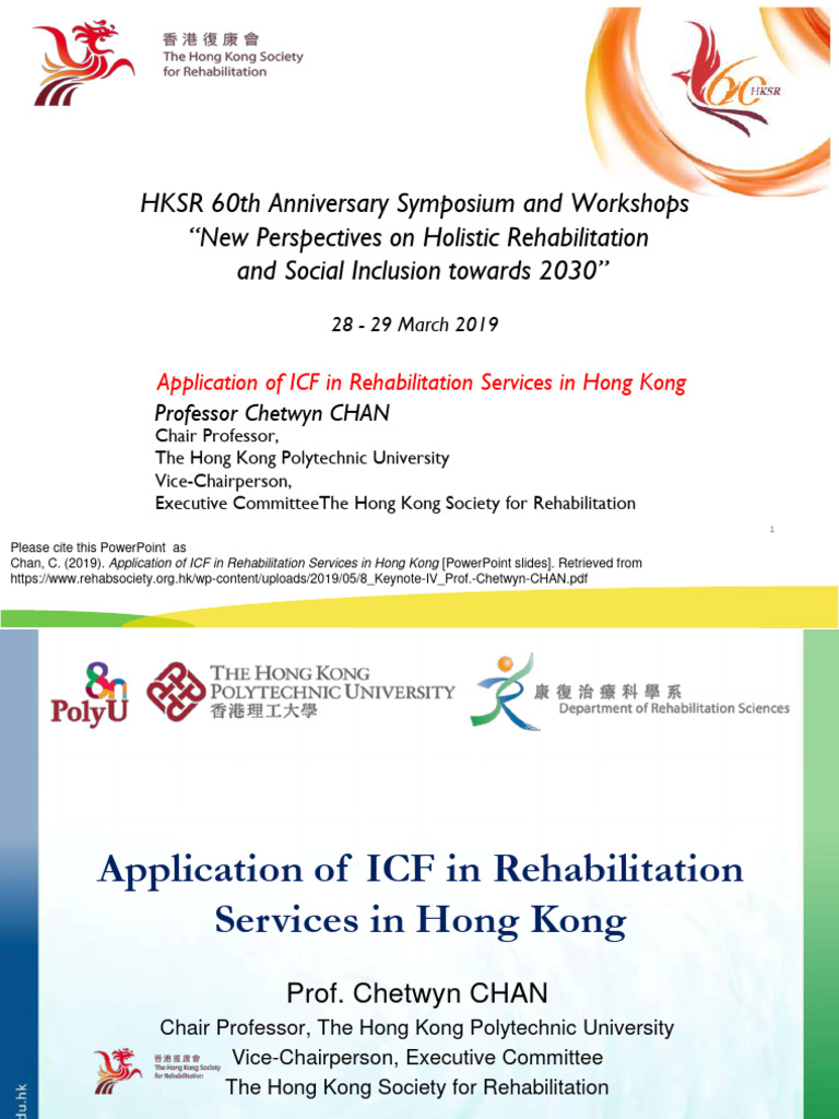 Application of ICF in Rehabilitation Services in Hong Kong | PDF ...