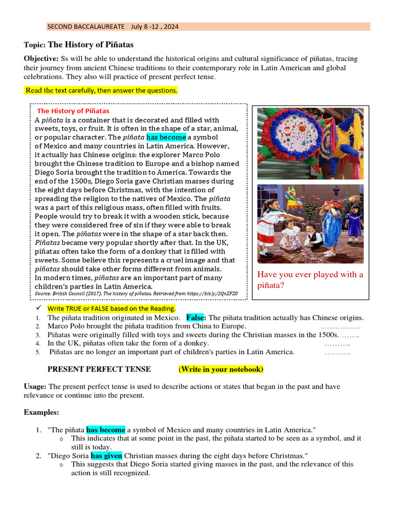 Second Bach Ju 8-12 2024 | PDF | Perfect (Grammar) | Grammatical Tense