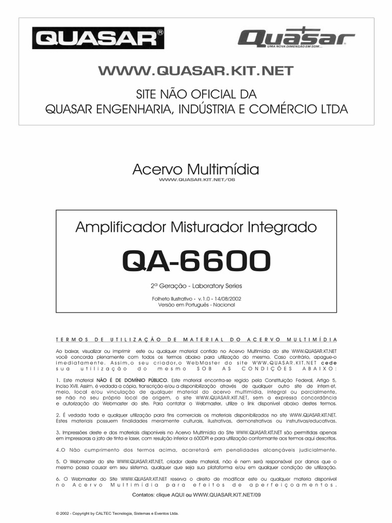 FOLHETO QA-6600 | PDF