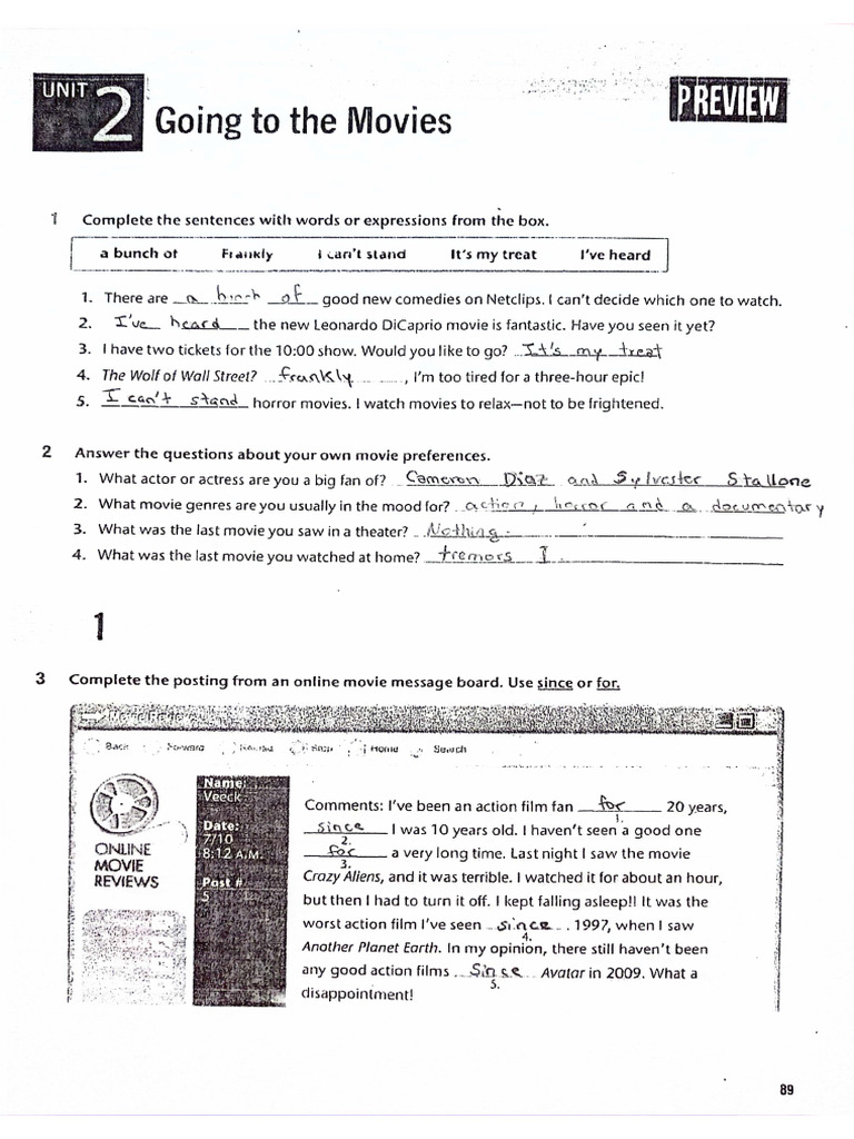 Workbook of The Unit 2 | PDF
