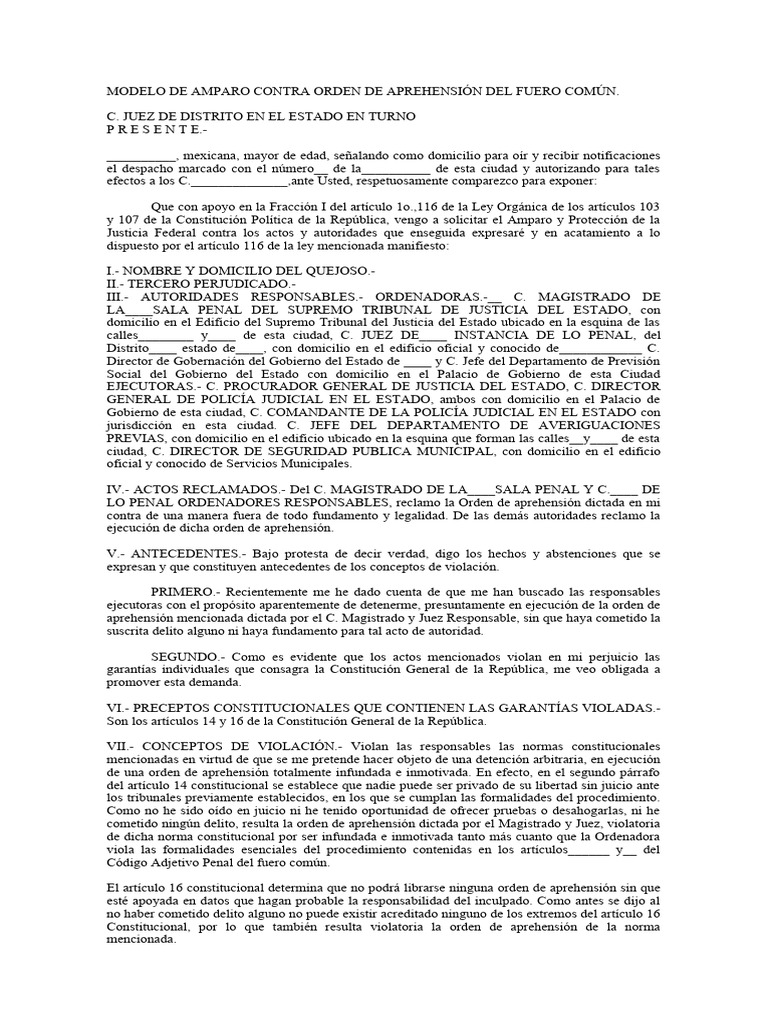VS Detencion Fuero Comun. | PDF | Violación | Judicaturas