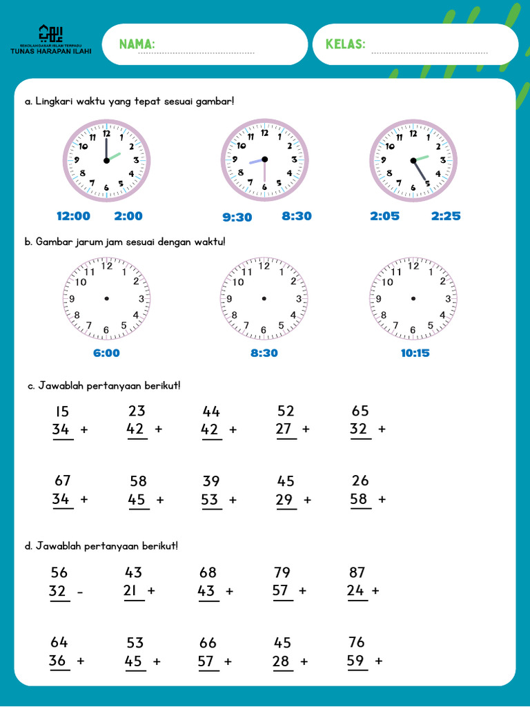 Latihan Waktu dan Perkalian Matematika | PDF | Metode & Bahan Ajar