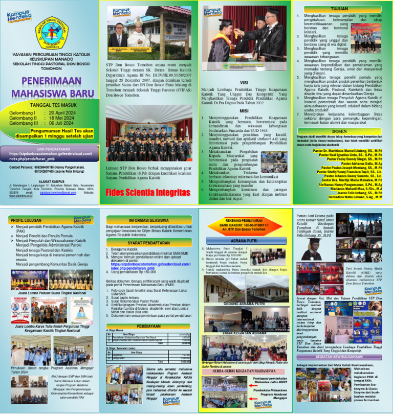 BROSUR-STP-Don Bosco Tomohon 2024-2025 | PDF