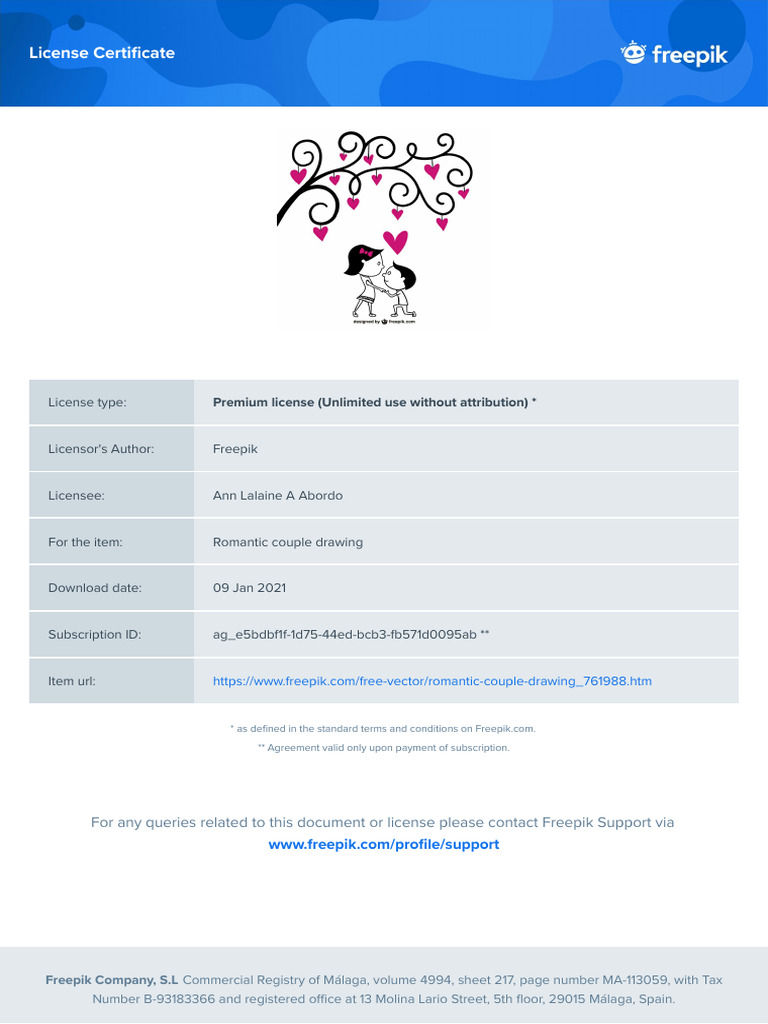 License Romantic Couple Drawing 761988 | Download Free PDF | License ...