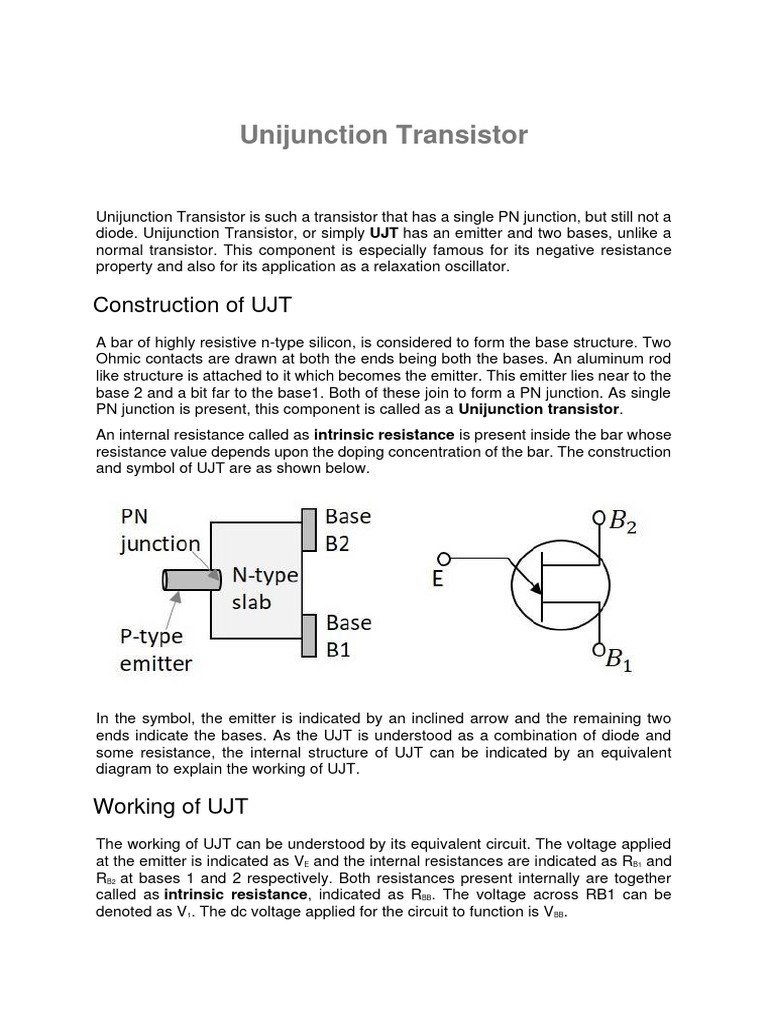 Unijunction_Transistor | Download Free PDF | Electrical Equipment | Semiconductors