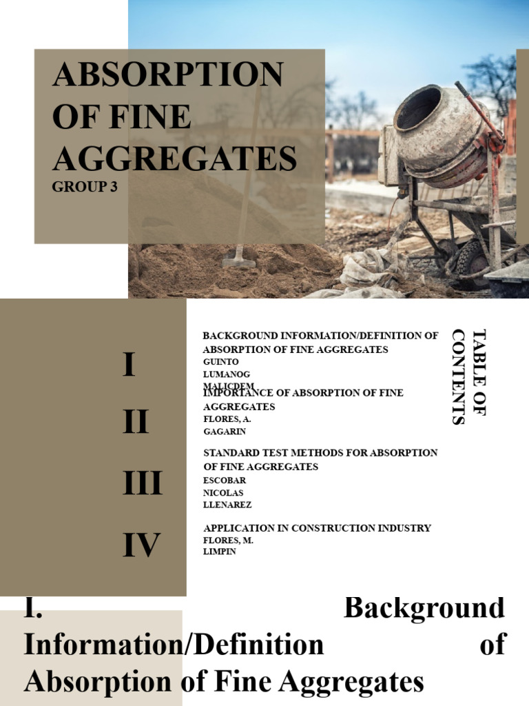 Group 3 Absorption of Fine Aggregate | PDF | Porosity | Construction Aggregate