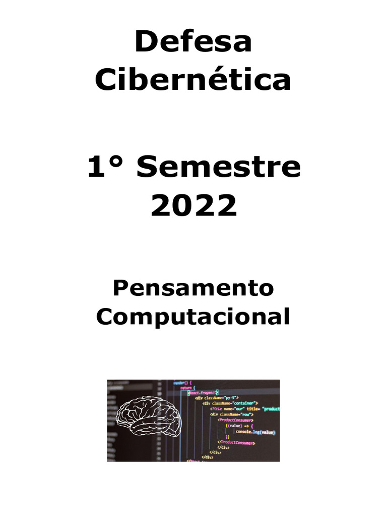 Pensamento Computacional Pdf Algoritmos Linguagem De Programação 