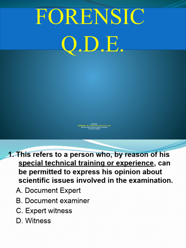 Q and A QDE | PDF | Finger | Signature