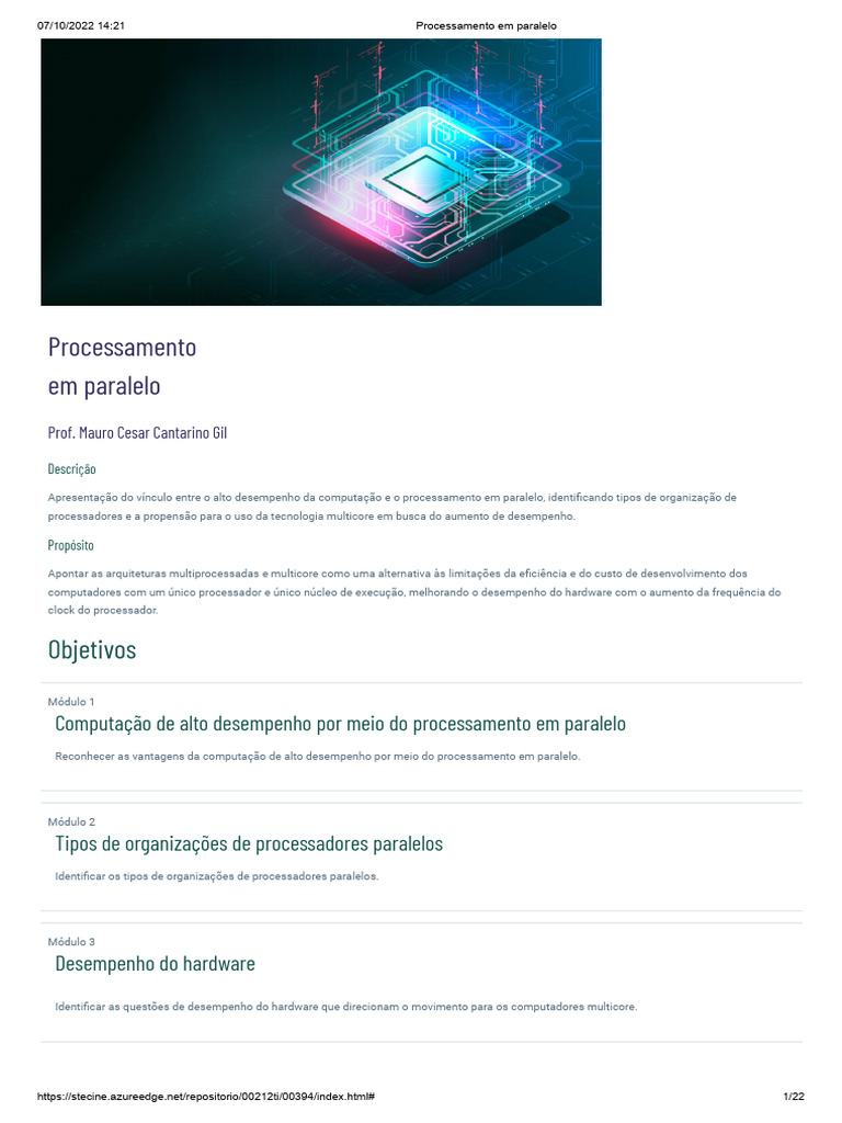 005 Processamento em Paralelo | PDF | Cache de CPU | Processador de ...