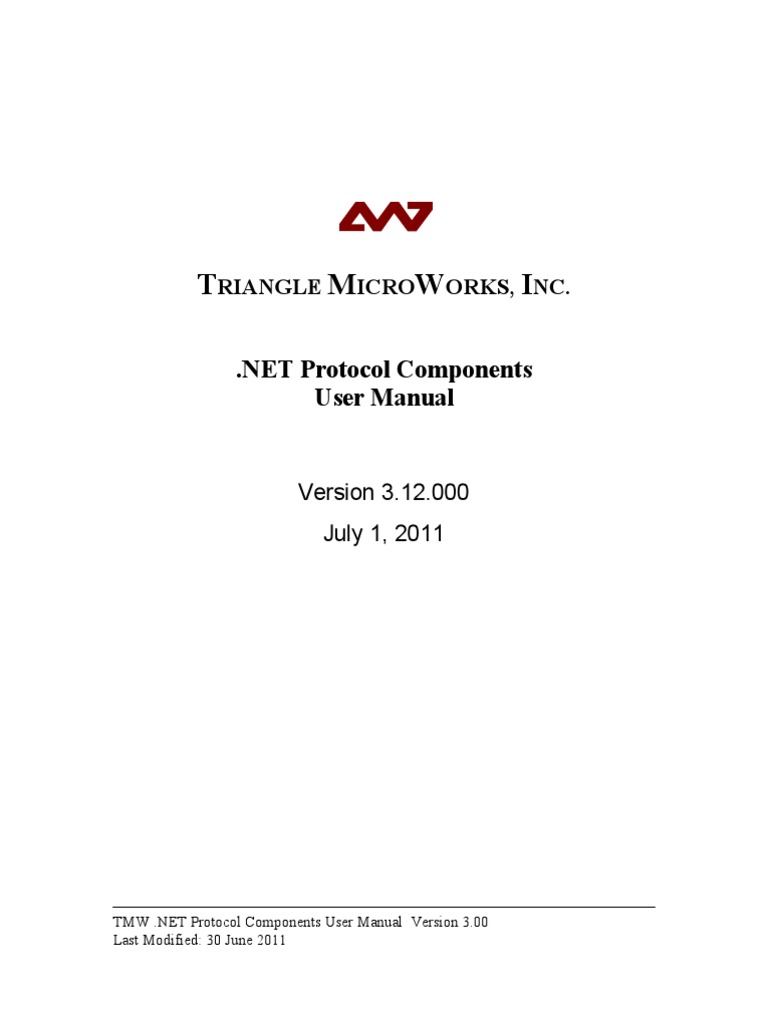 TMW .NETProtocol Components User Manual | PDF | Osi Model | Microsoft ...