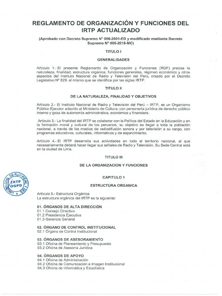 ROF-IRTP Actualizado | PDF