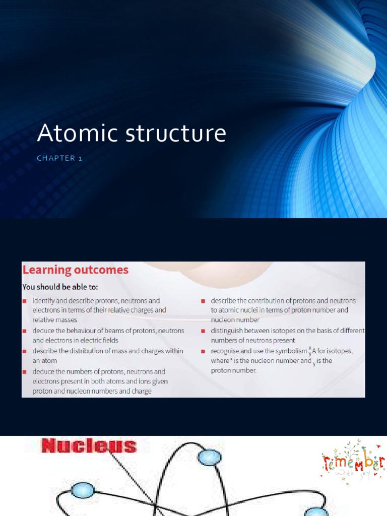 Chapter 1 Atomic Structure Pdf Atoms Atomic Nucleus
