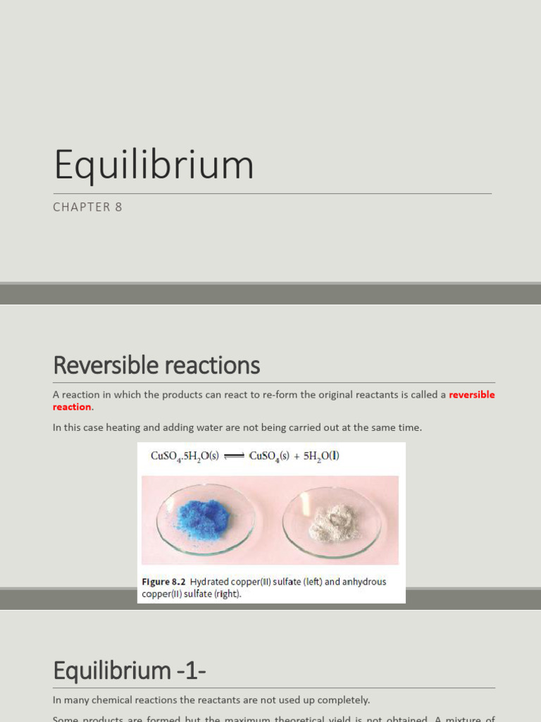Chapter 8 - Equilibrium | PDF | Chemical Equilibrium | Acid