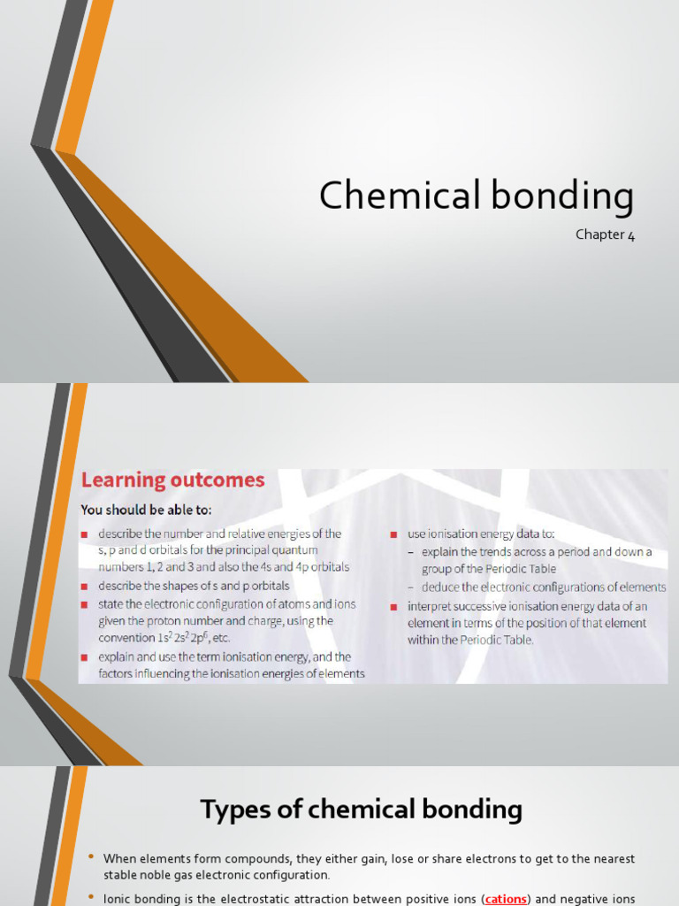 Chapter 4 - Chemical Bonding | PDF | Chemical Bond | Intermolecular Force