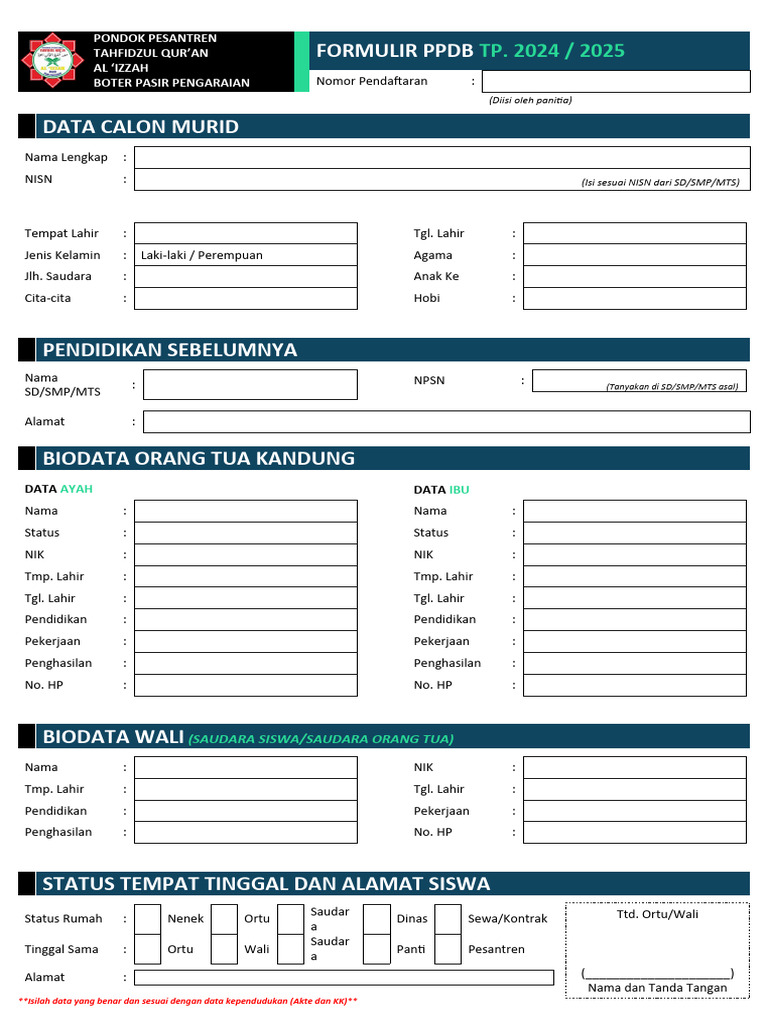 A - Formulir PPDB | PDF