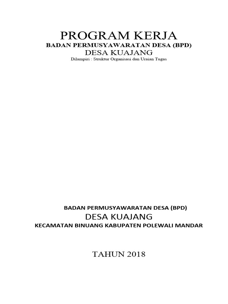 Program Kerja BPD | PDF