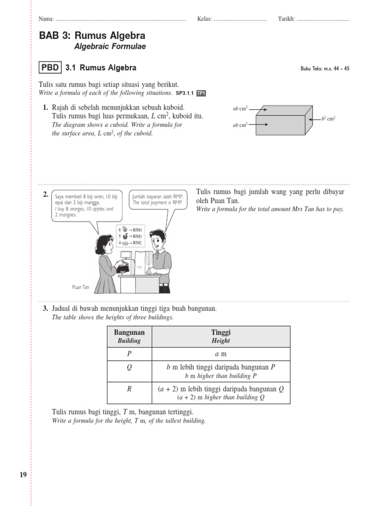 Matematik TG2 Bab 3 | PDF | Area | Geometry