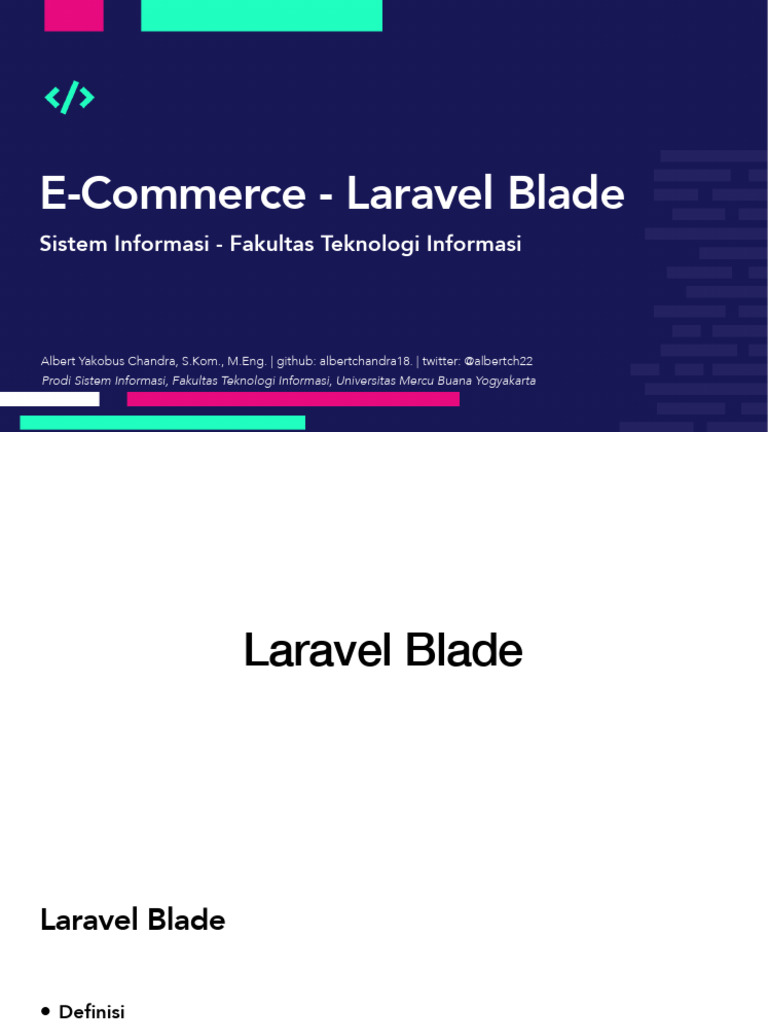 E-Commerce - Pertemuan 3 Laravel Blade | PDF | Bisnis | Teknologi & Rekayasa