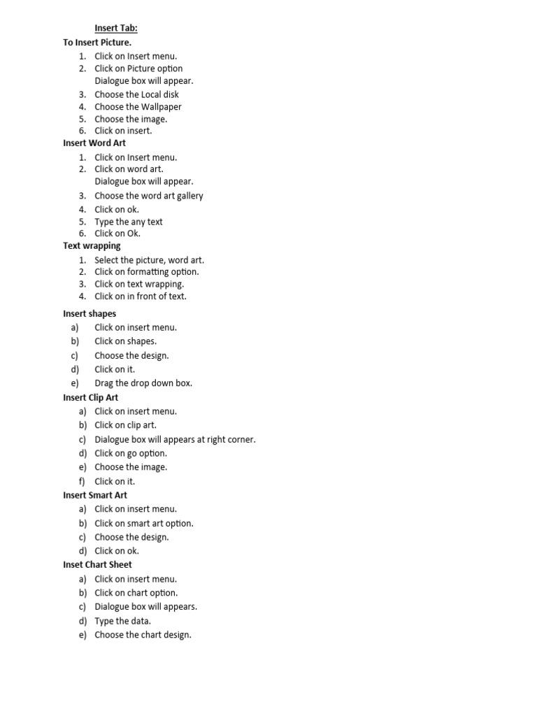 Insert Tab Download Free Pdf Software Computing 